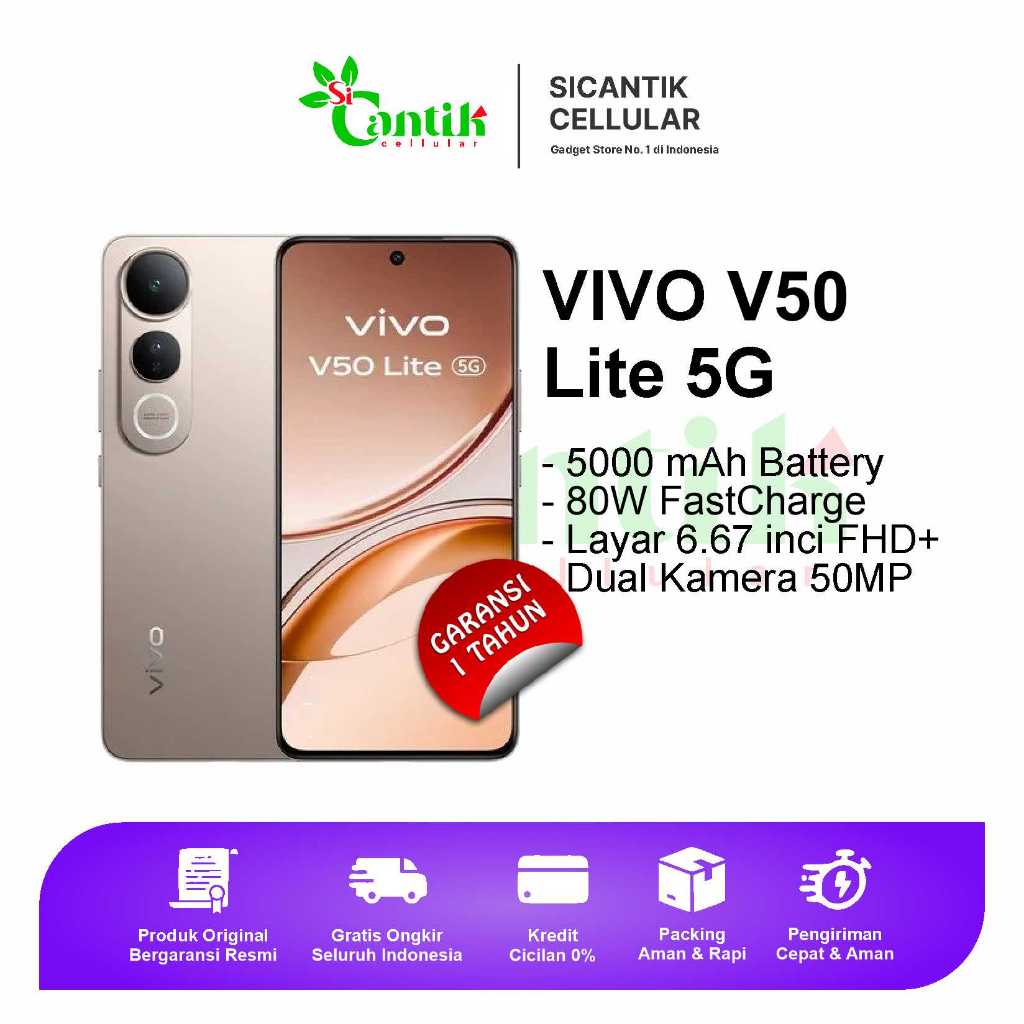 Jual VIVO V50 Lite 5G - Borderless Immersive Screen, Sony IMX882, 6500mAh Battery+90W ...