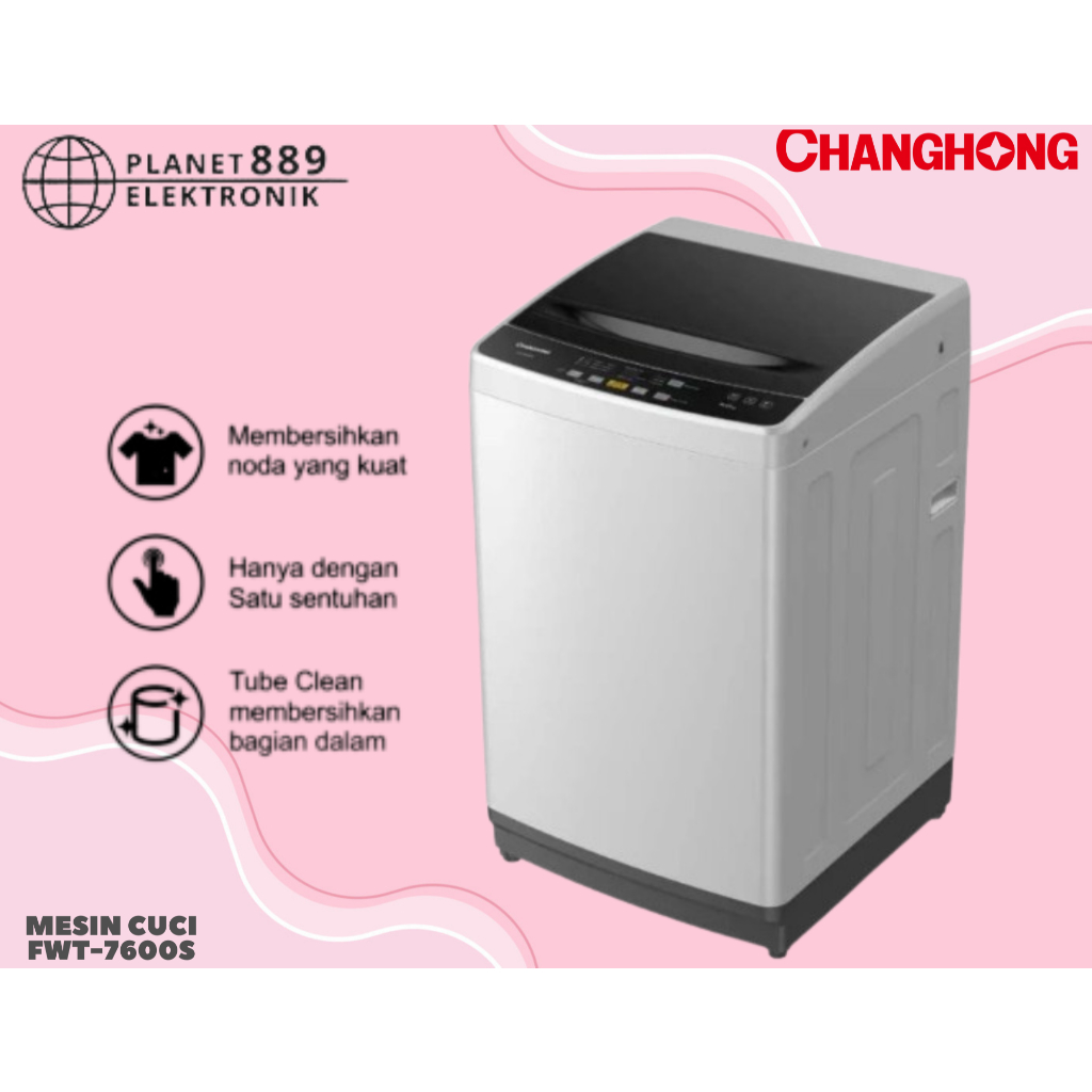 Jual Changhong FWT-7600S Mesin Cuci 1 Tbaung 7Kg Dolphin Wave Smart Wash | Shopee Indonesia