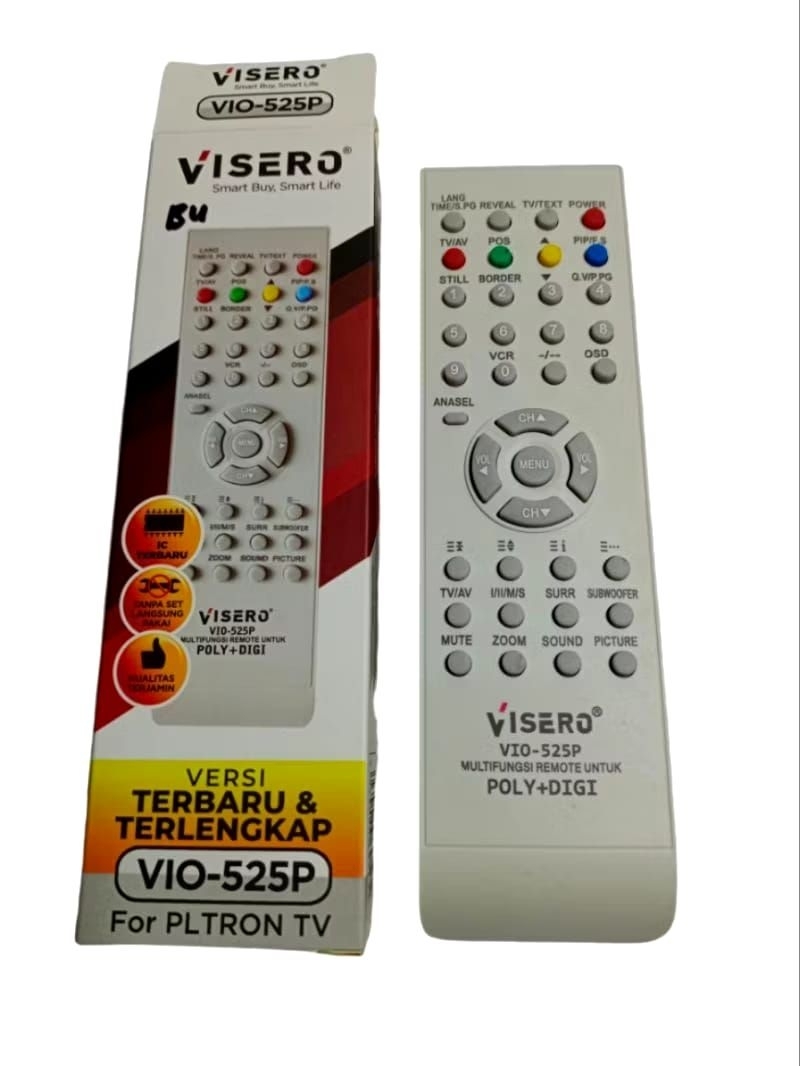 Jual VISERO VIO-525P REMOTE TV LCD LED TABUNG POLYTRON DIGITEC REMOTE ...