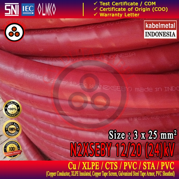 Jual Kabel N2XSEBY 3x25 mm2 20kV METAL /3x25 mm/3 x 25 mm2/3 x 25 mm/3x25/3 x 25 | Shopee Indonesia