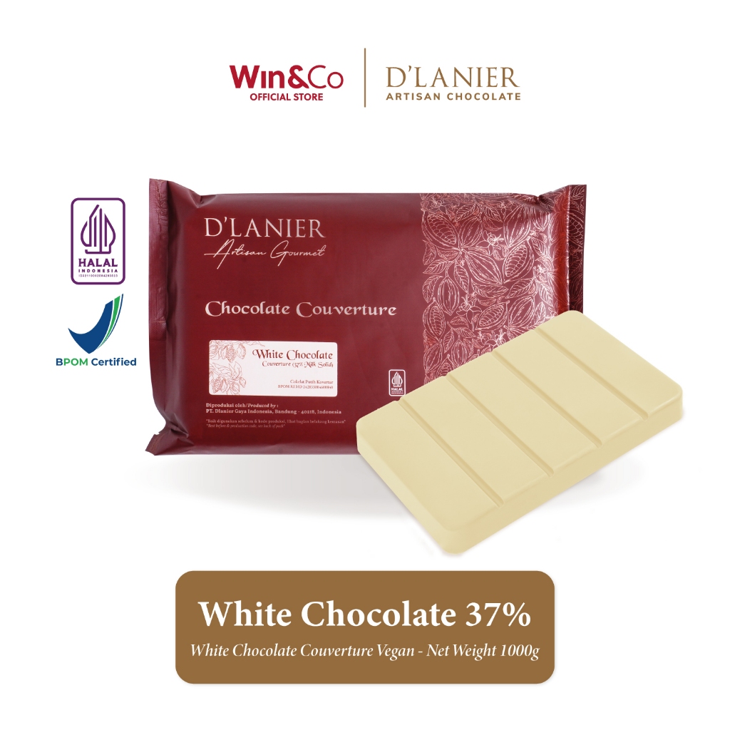 Jual D'Lanier White Chocolate Couverture (37% Milk Solid) - 1 kg ...