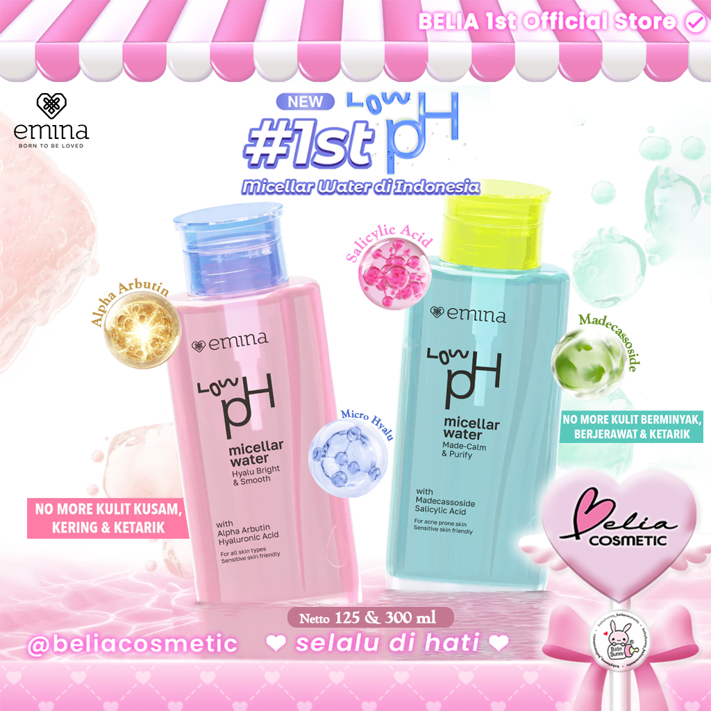 Jual BELIA EMINA Low pH Micellar Water Series 125ml & 300ml ...