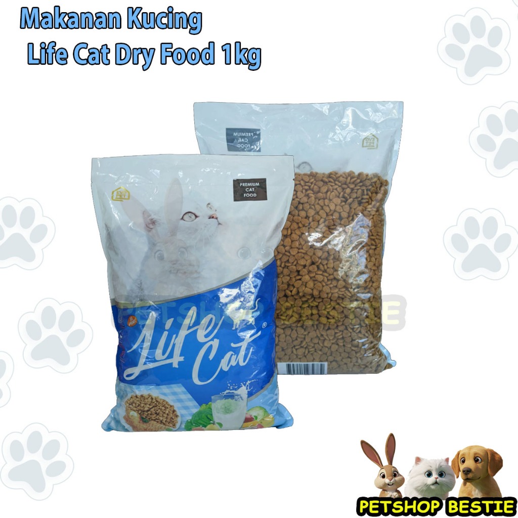Jual LIFECAT / LIFE CAT dry cat food makanan kucing kering adult 1KG ...