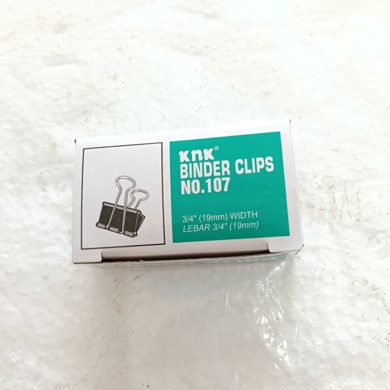 Jual BINDER CLIP 107 1 KOTAK PENGJEPIT KERTAS HITAM 1,9 CM 19MM ...