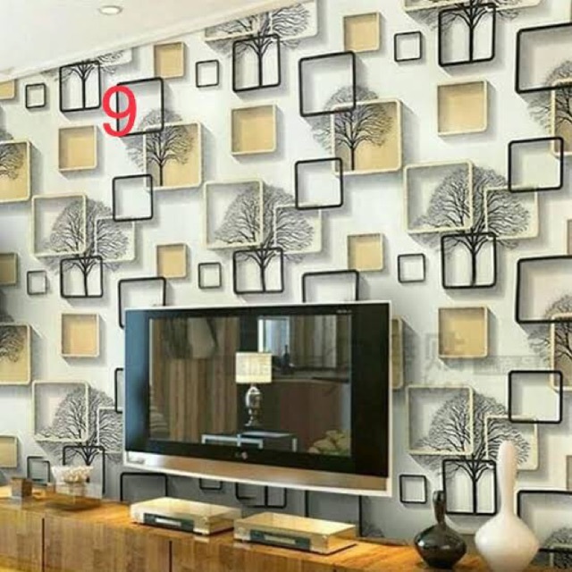 Jual Wallpaper Sticker Motif 3D KOTAK COKLAT Ukuran 45cm x 4m | Shopee ...