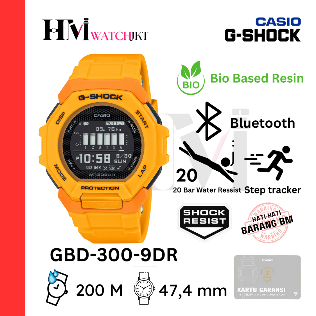 Jual CASIO GSHOCK GBD-300-9DR Jam Tangan Pria Original Digital Bluetooth Steptracker Olahraga ...