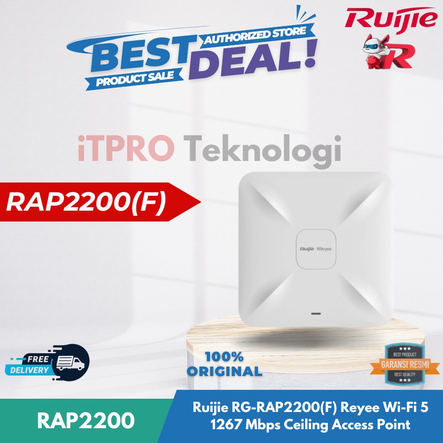 Jual Ruijie RG-RAP2200(F) Reyee Wi-Fi 5 1267 Mbps Ceiling Access Point ...
