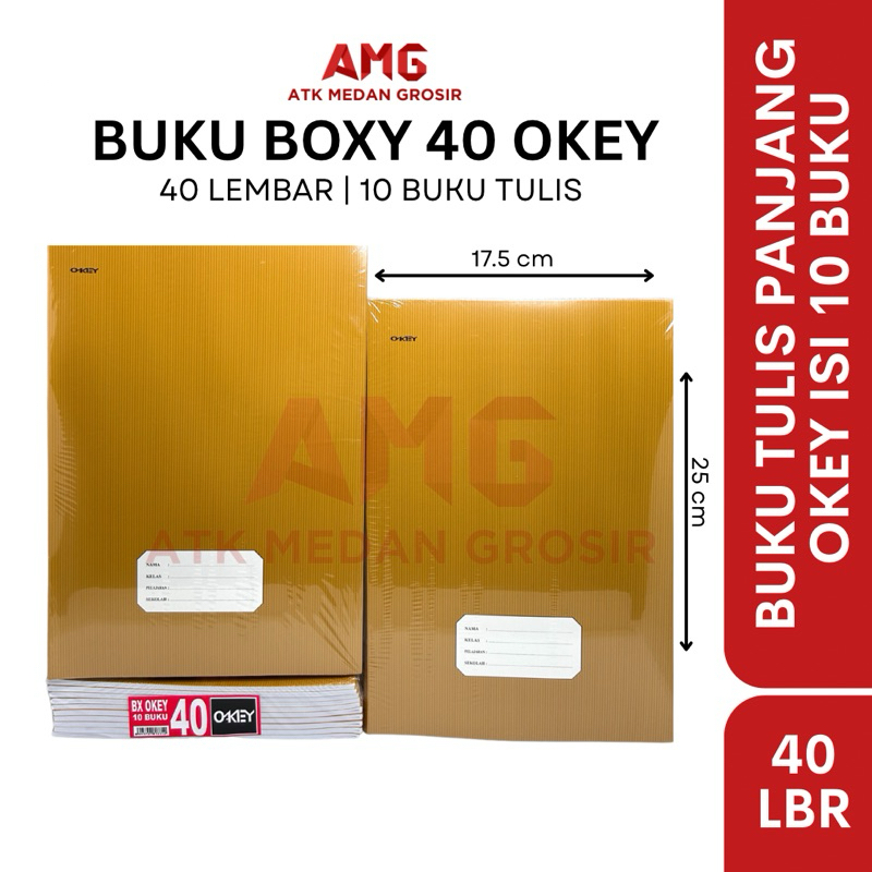 Jual BUKU TULIS PANJANG BOXY OKEY 40 LEMBAR ISI 10 BUKU | Shopee Indonesia
