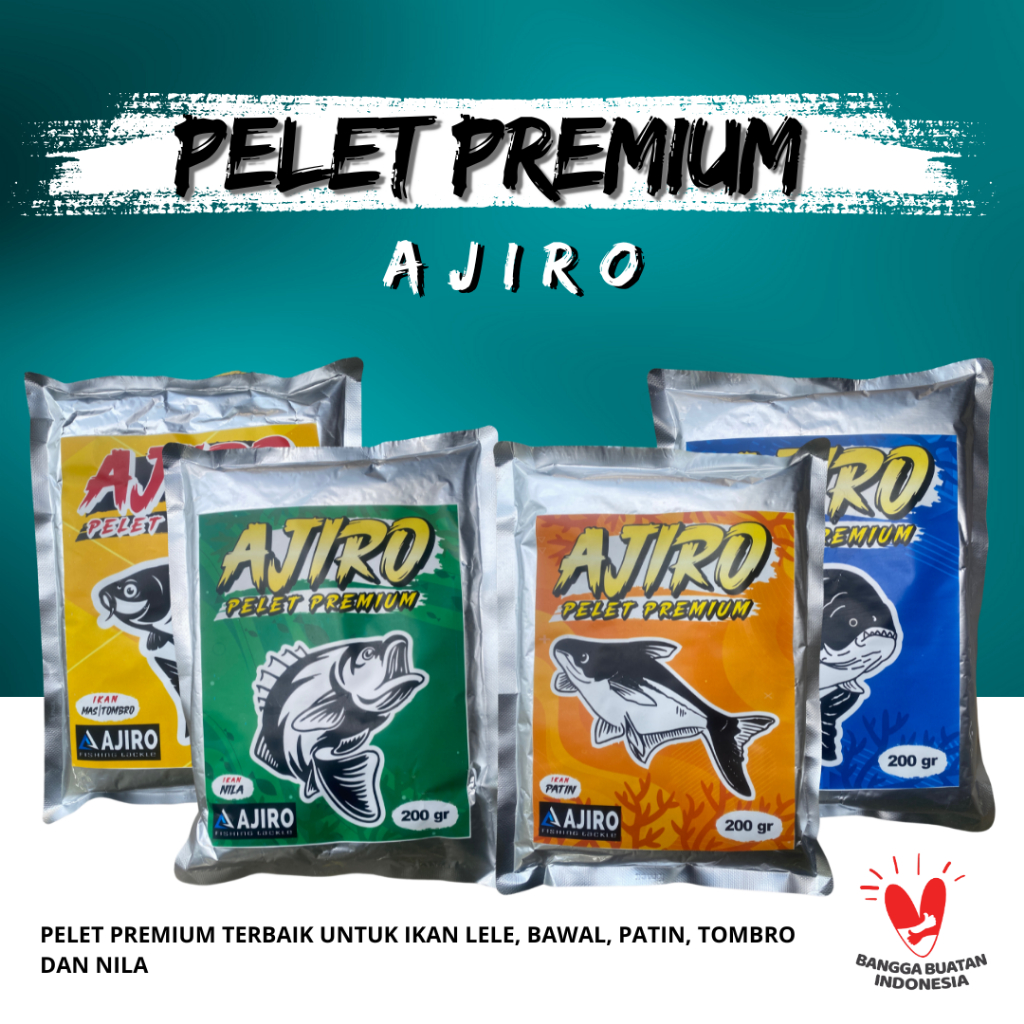 Jual umpan pelet premium ajiro spesial ikan nila patin tombro bawal 200 gram | Shopee Indonesia