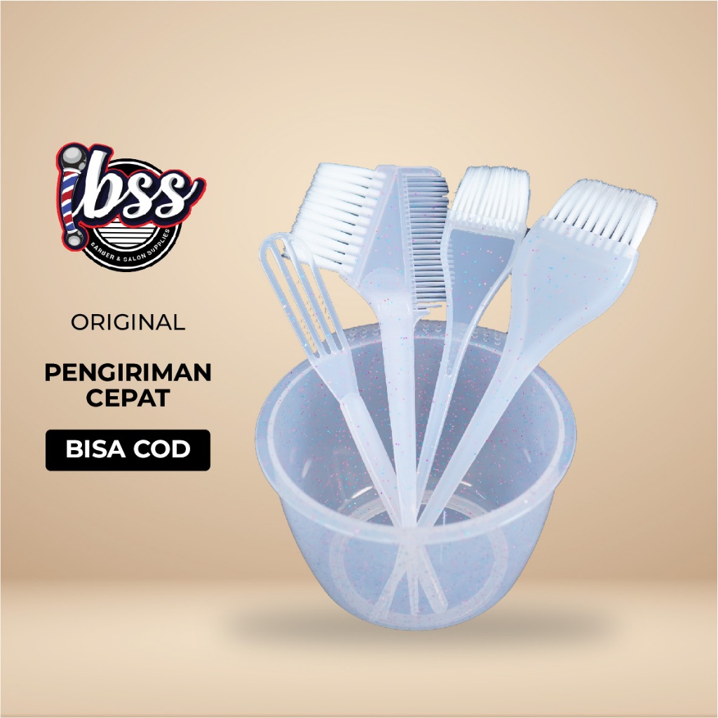 Jual Paket Mangkok Cat Rambut dan Kuas Semir Bahan Premium Untuk Barber ...