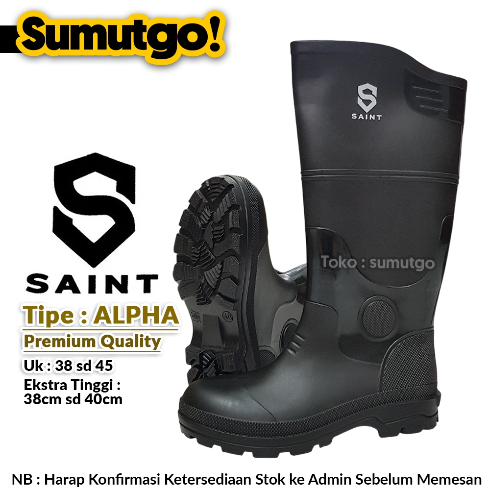 Jual [ TERLARIS ] Sepatu Boot Karet Saint ALPHA warna Hitam Kualitas ...