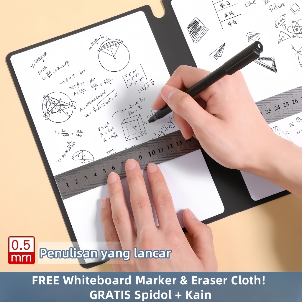 Jual Papan Tulis Portable A5 Whiteboard Notebook PU Leather with Pen ...