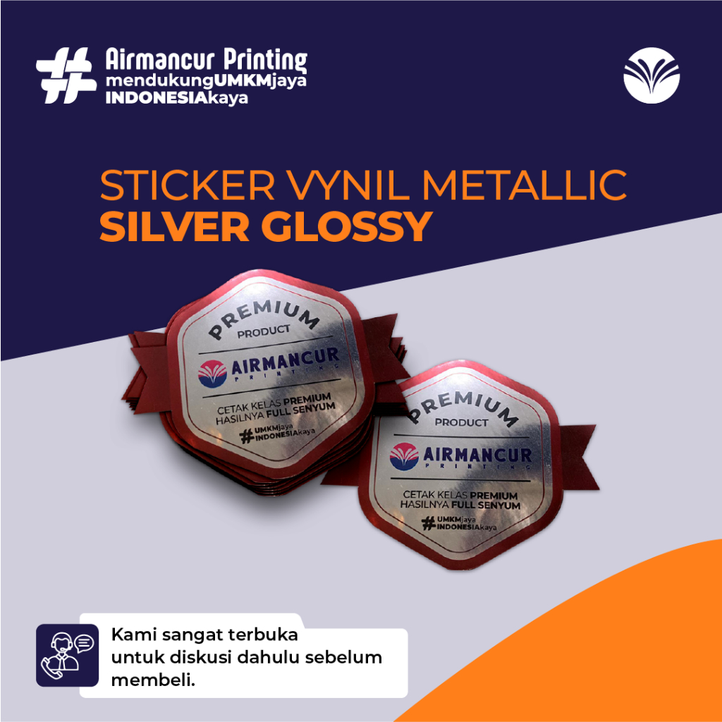 Jual Cetak Stiker Vinyl Silver Metalic A3+/Label Kemasan/Stiker Segel ...