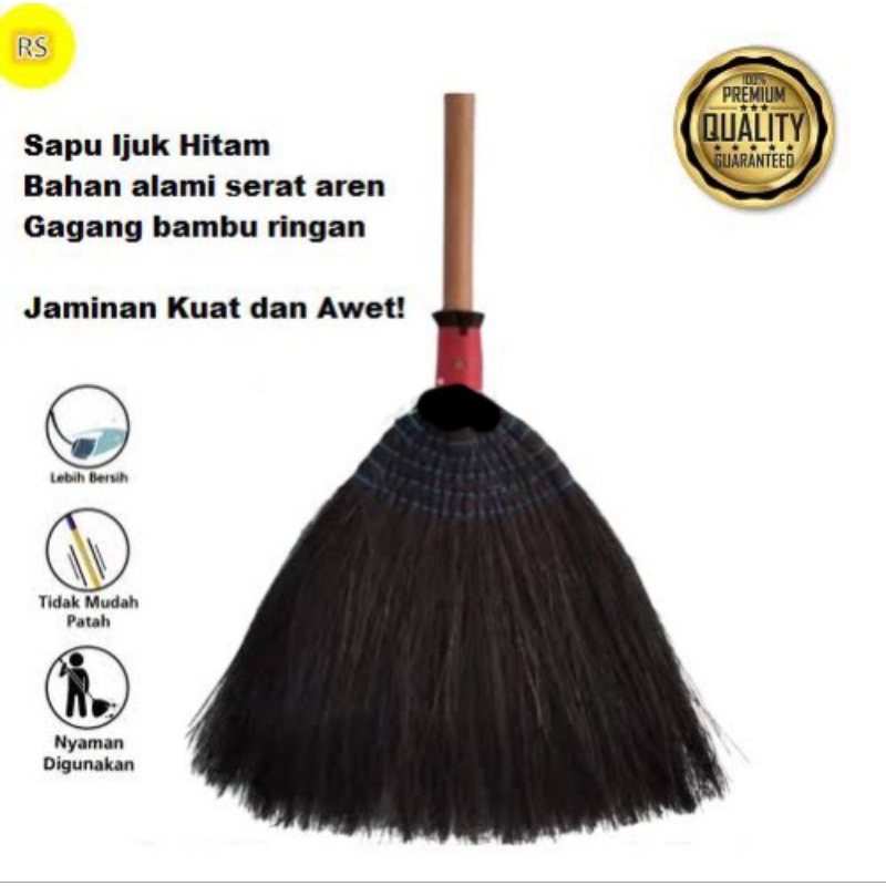 Jual SAPU LANTAI IJUK HITAM AREN KAKU KUAT /SAPU LANTAI IJUK RAYUNG ...