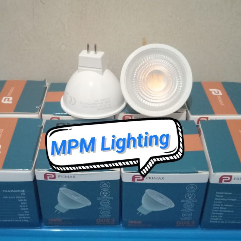 Jual Primax Dimmable LED Spotlight Mr16 COB 7watt 3000K 220V / LED ...