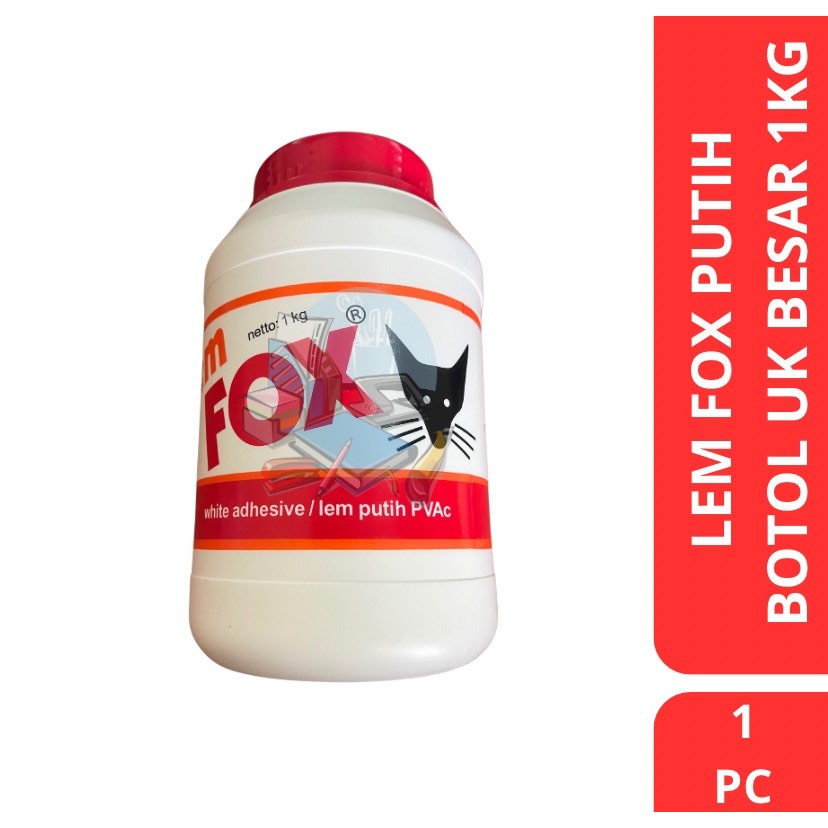 Jual [1 BOTOL] Lem Kayu Fox Putih / Lem Kertas PVC Glue Botol Ukuran ...