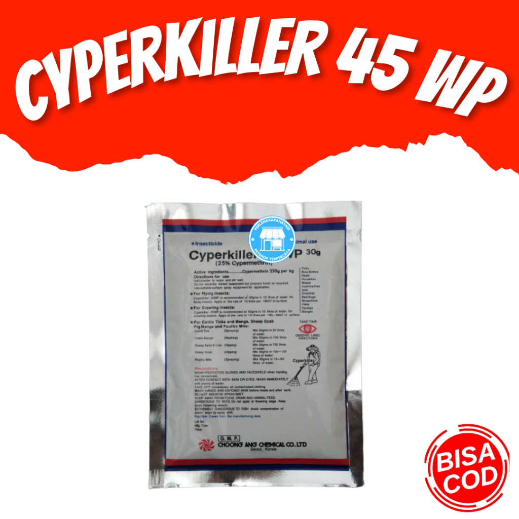Jual CYPERKILLER 45 WP Insektisida Pembasmi Kutu Serangga dan Anti Hama ...
