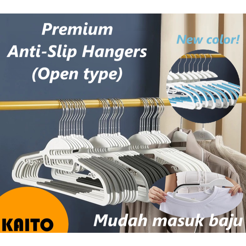 Jual Hanger Gantungan Baju Plastik Open-Type Bukaan Bahu Miring Anti ...