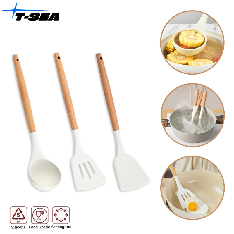 Jual T-SEA 3pcs Alat Masak Silicone Cooking Utensil/spatula Silikon ...