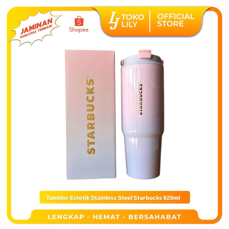 Jual Tumbler Estetik Stainless Steel Starbucks 820ml GMP0001 | Shopee Indonesia