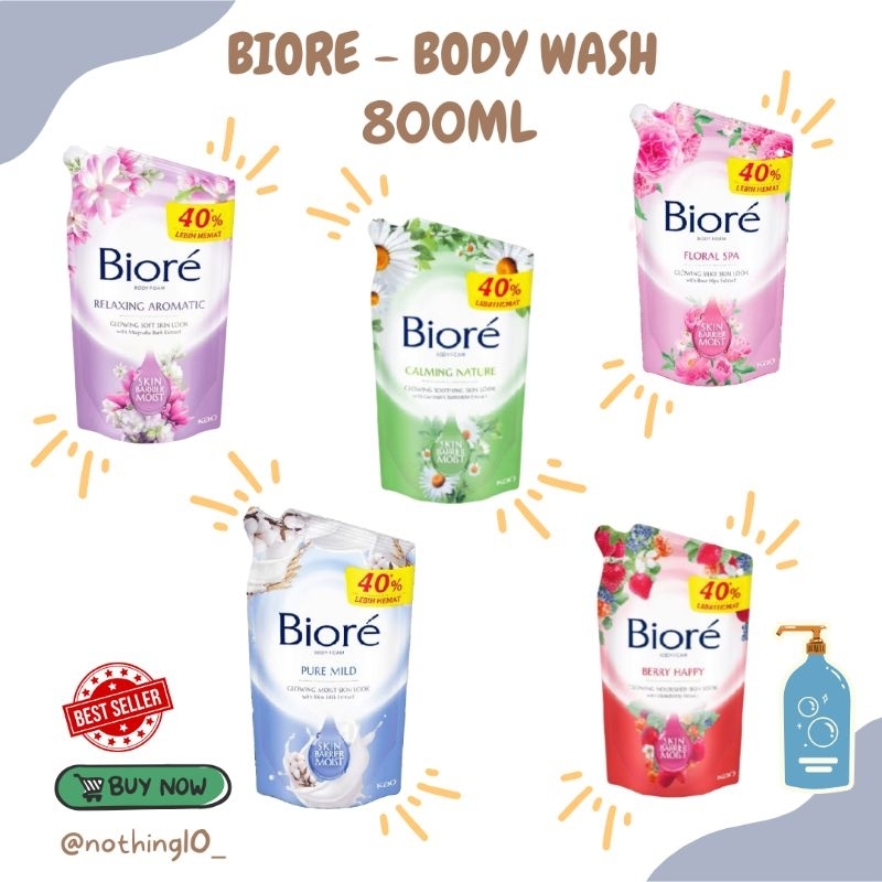 Jual {New} Body Wash Biore - 800ml | Shopee Indonesia