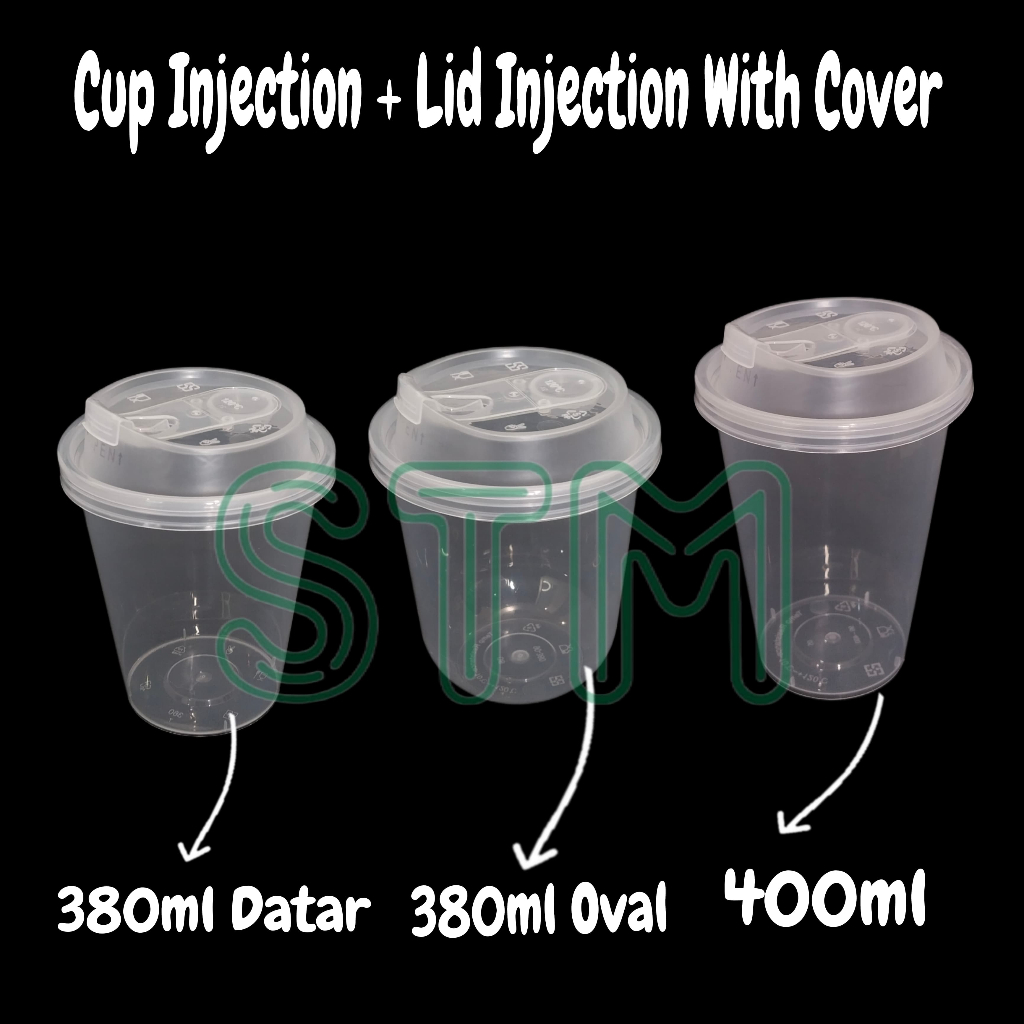Jual Isi 25Pcs/Set Cup Injection Lengkap 12/14/16/22-24oz Flip Lid ...