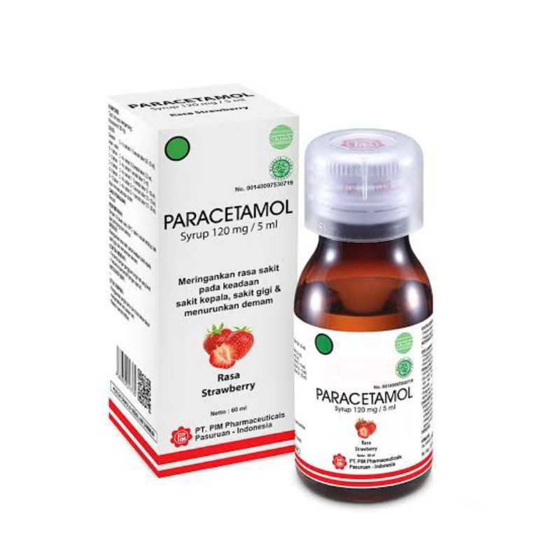 Jual Paracetamol rasa strawberry syr 60 ml PIM -- Parasetamol sirup ...