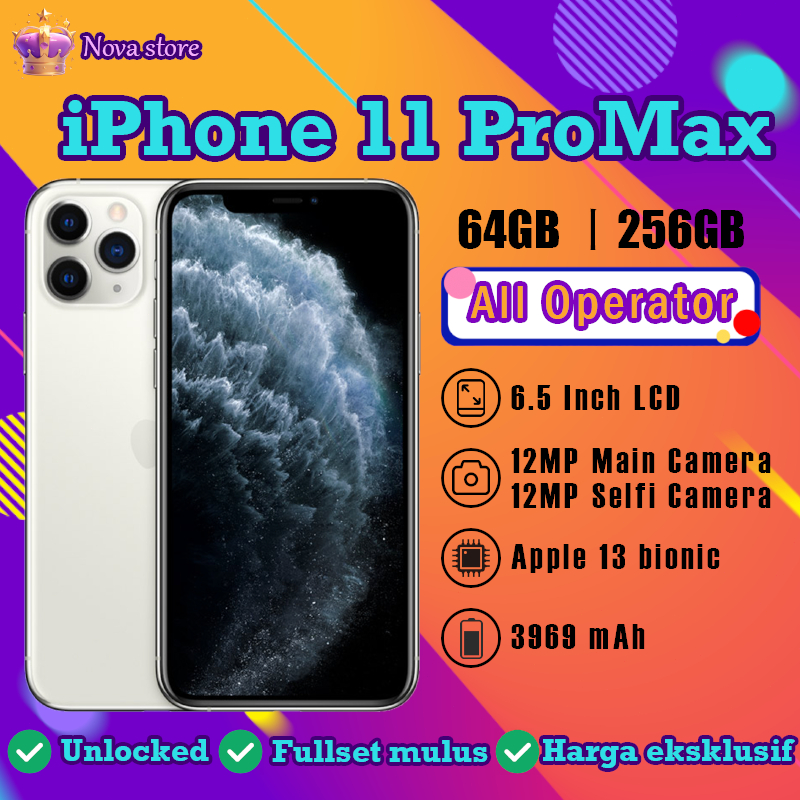 Jual iPhone 11 Pro Max 64GB 256GB Second Fullset Mulus Barang asli Bh95 ...