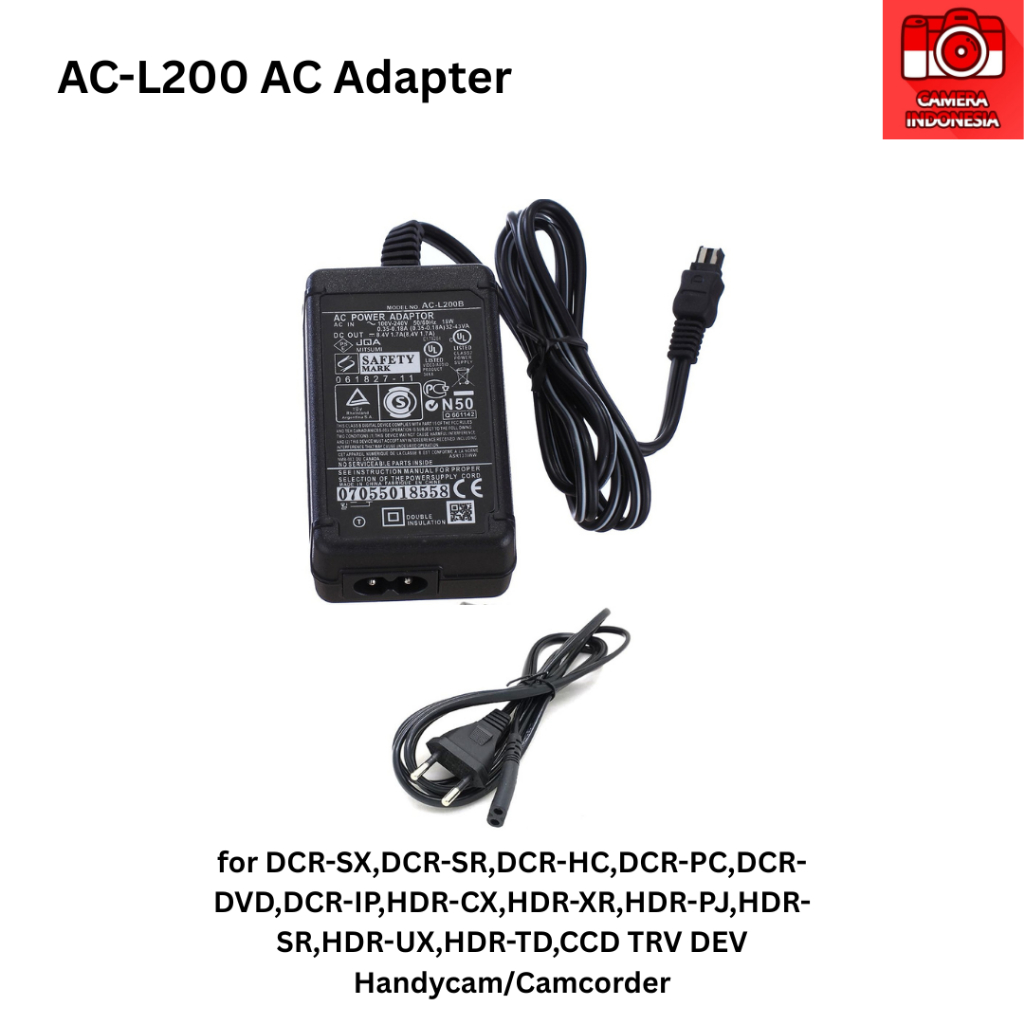 Jual AC Adaptor Power Supply Charger AC-L200 AC-L25 Handycam Camcorder ...