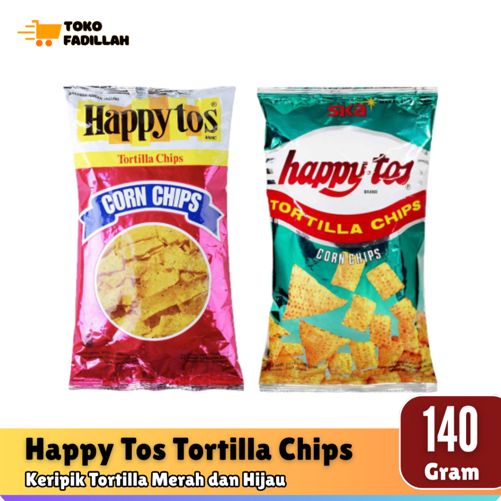 Jual Happy Tos Tortilla Chips 140 gr - Merah dan Hijau | Shopee Indonesia