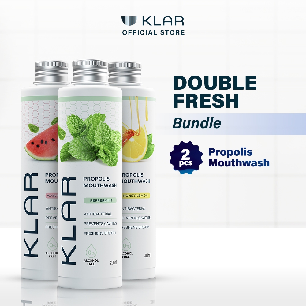 Jual KLAR Double Fresh - Obat Kumur Antiseptik 200ml | Mencegah Gigi ...