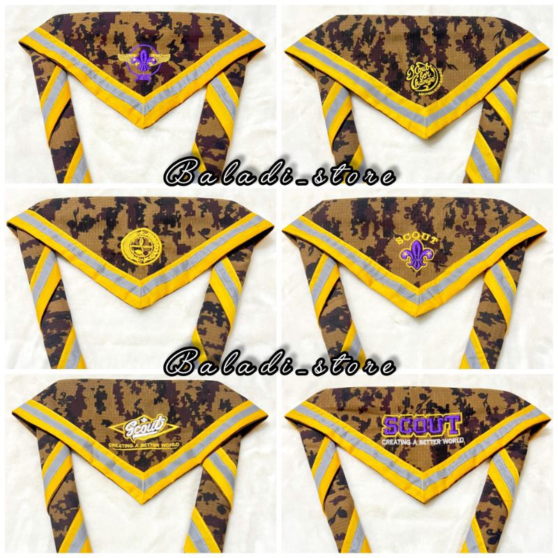 Jual Scraf pramuka loreng logo bordir bahan ripstop list menyala ...