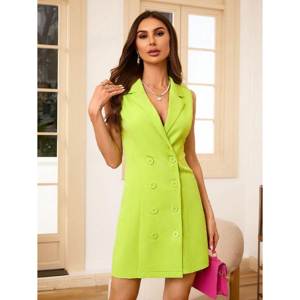 Jual Dress (Ijo Neon) Green Informal | Shopee Indonesia