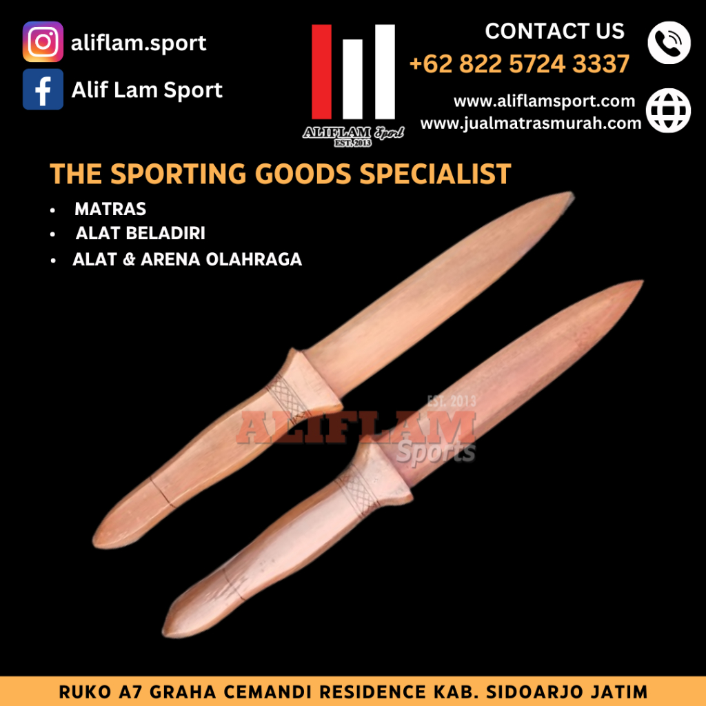 Jual Pisau Silat Kayu Belati Pencak Silat Dummy Latihan Silat Pentas ...