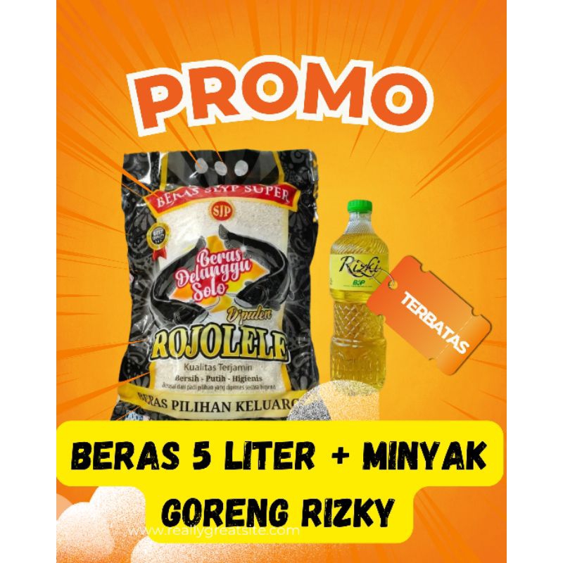 Jual PROMO BERAS 5 LITER + MINYAK GORENG RIZKY (COD) PROMO TERBATAS ...