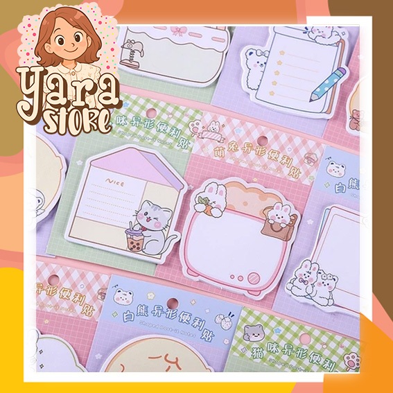 Jual Sticky Note Mini Karakter Kartun Hewan Lucu Isi 20 Lembar | Shopee ...