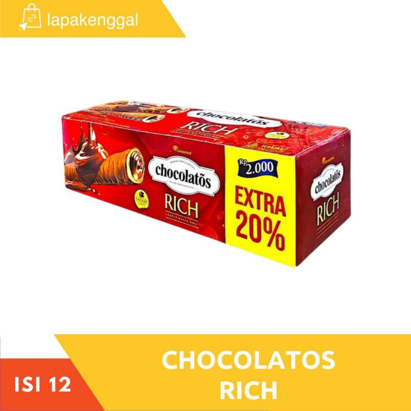 Jual Chocolatos RICH Coated Wafer Roll | Shopee Indonesia
