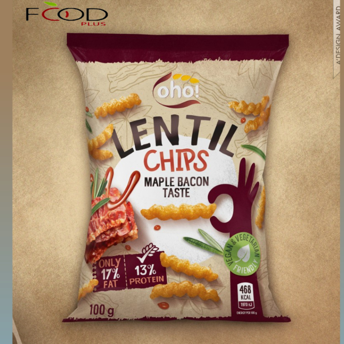 Jual Oho! Lentil Chips Maple Bacon Taste 100 gram | Shopee Indonesia
