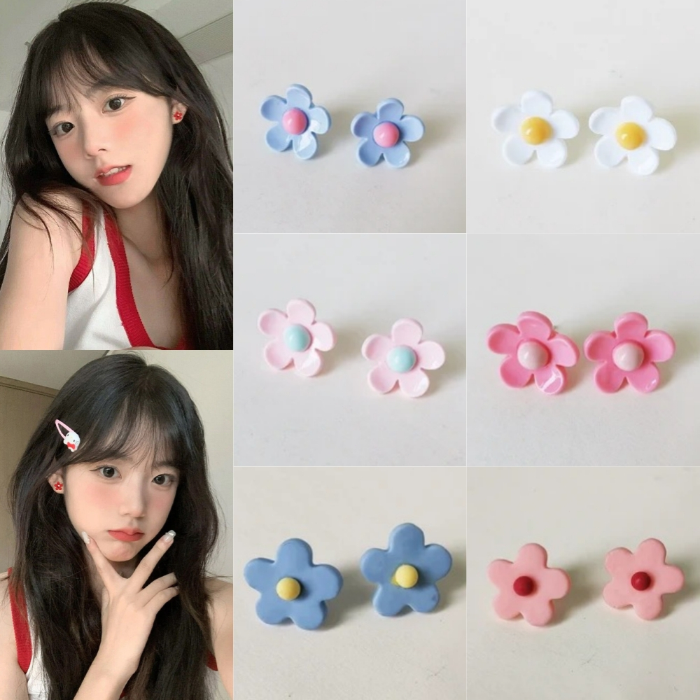 Jual Anting-anting bunga yang lucu, beraneka warna, dengan gaya ins ...