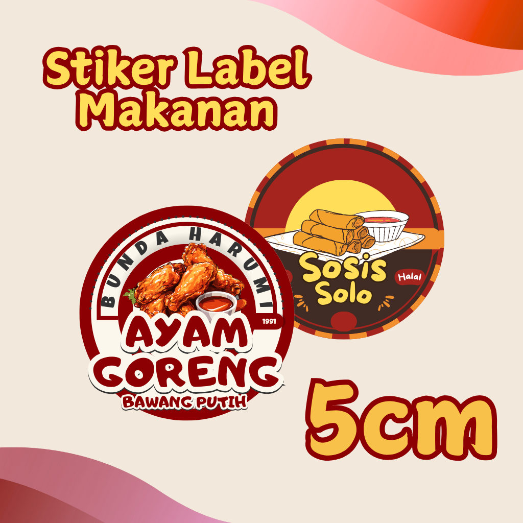 Jual Stiker Label Makanan Custom 5cm UMKM Branding Makanan | Shopee ...