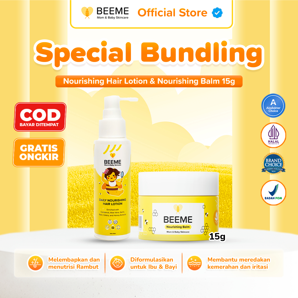 Jual Paket Beeme Nourishing Balm 15g + Daily Nourishing Hair Lotion ...