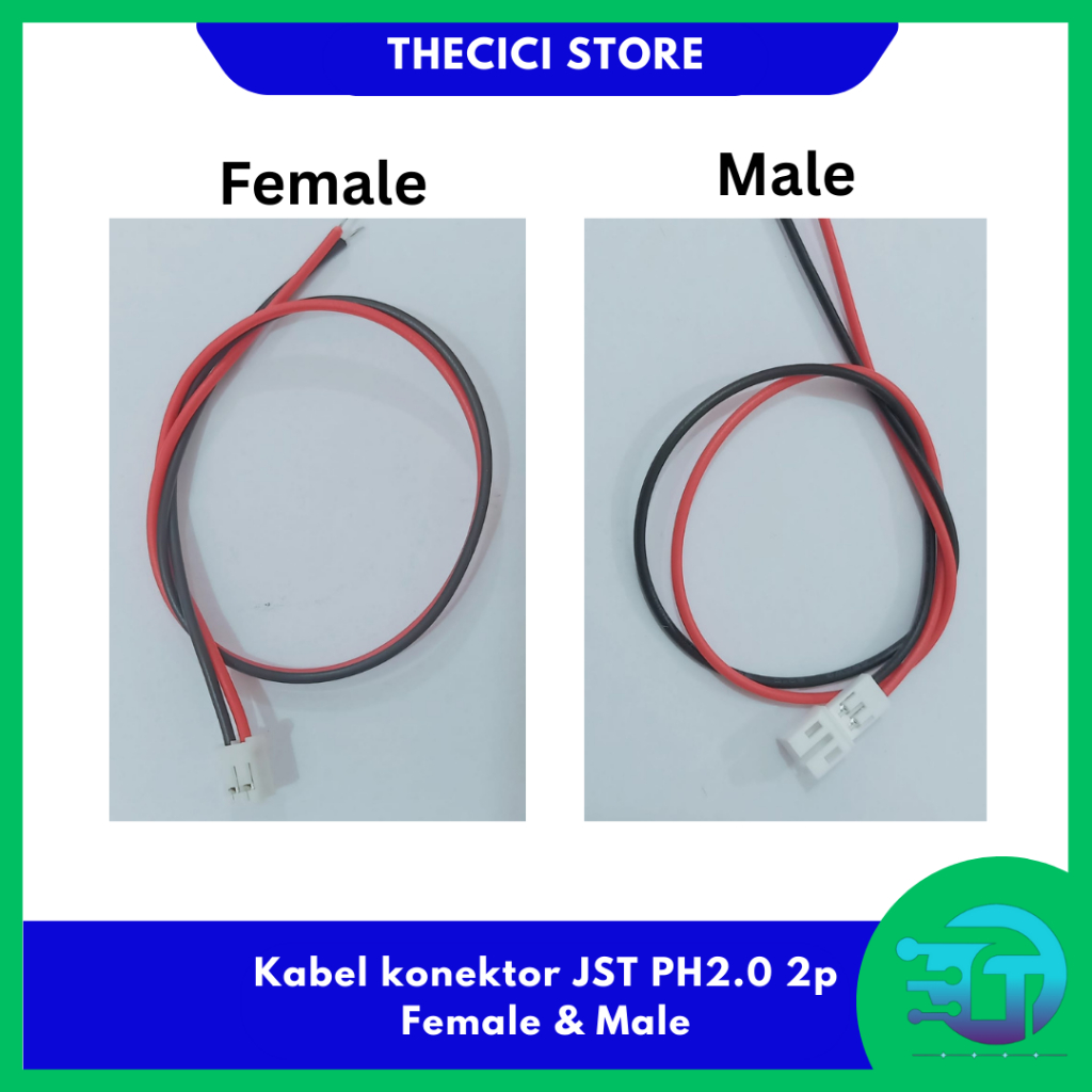 Jual Kabel Konektor JST PH2.0 2p Male female | Shopee Indonesia
