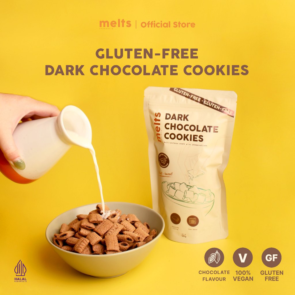 Jual Melts Dark Chocolate Cookies Gluten Free | Snack Kukis Sereal ...