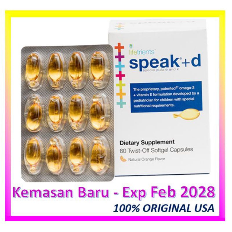 Jual Speak +D Lifetrients ORI USA - 60 twist off capsules | Shopee Indonesia