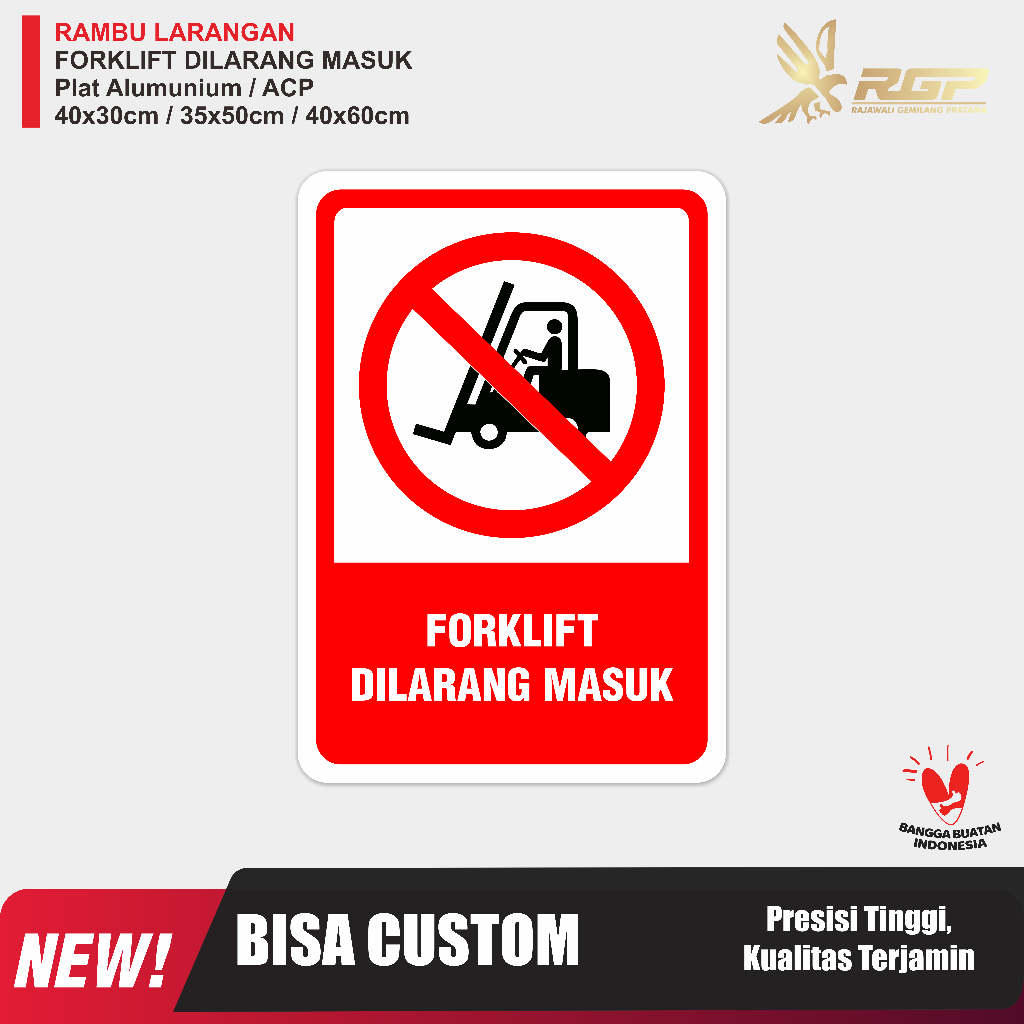 Jual Rambu Forklift Dilarang Masuk - Plat Aumunium | Shopee Indonesia