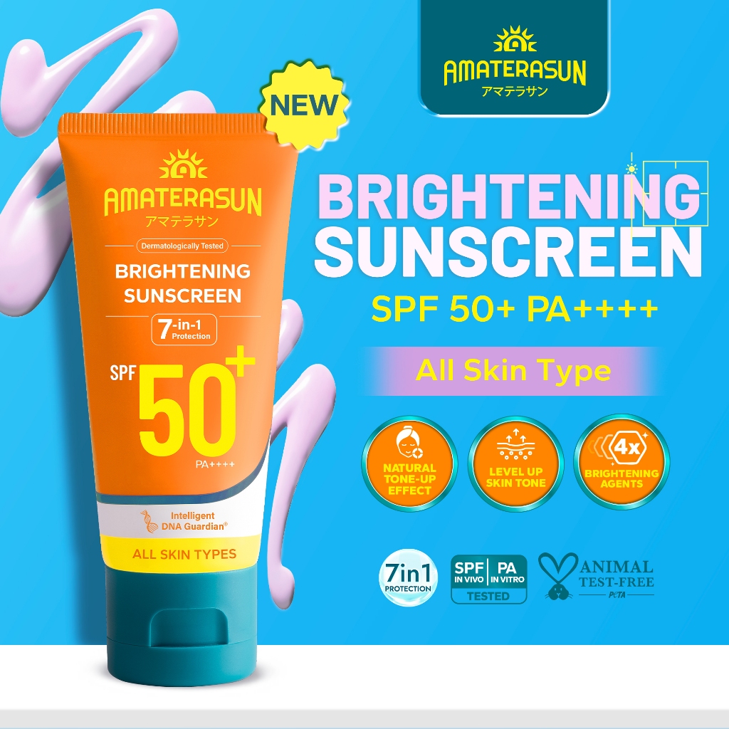 Jual AMATERASUN [REAL SPF Certified] Brightening Sunscreen SPF 50+ PA++++ LAVENDER COLOR ...