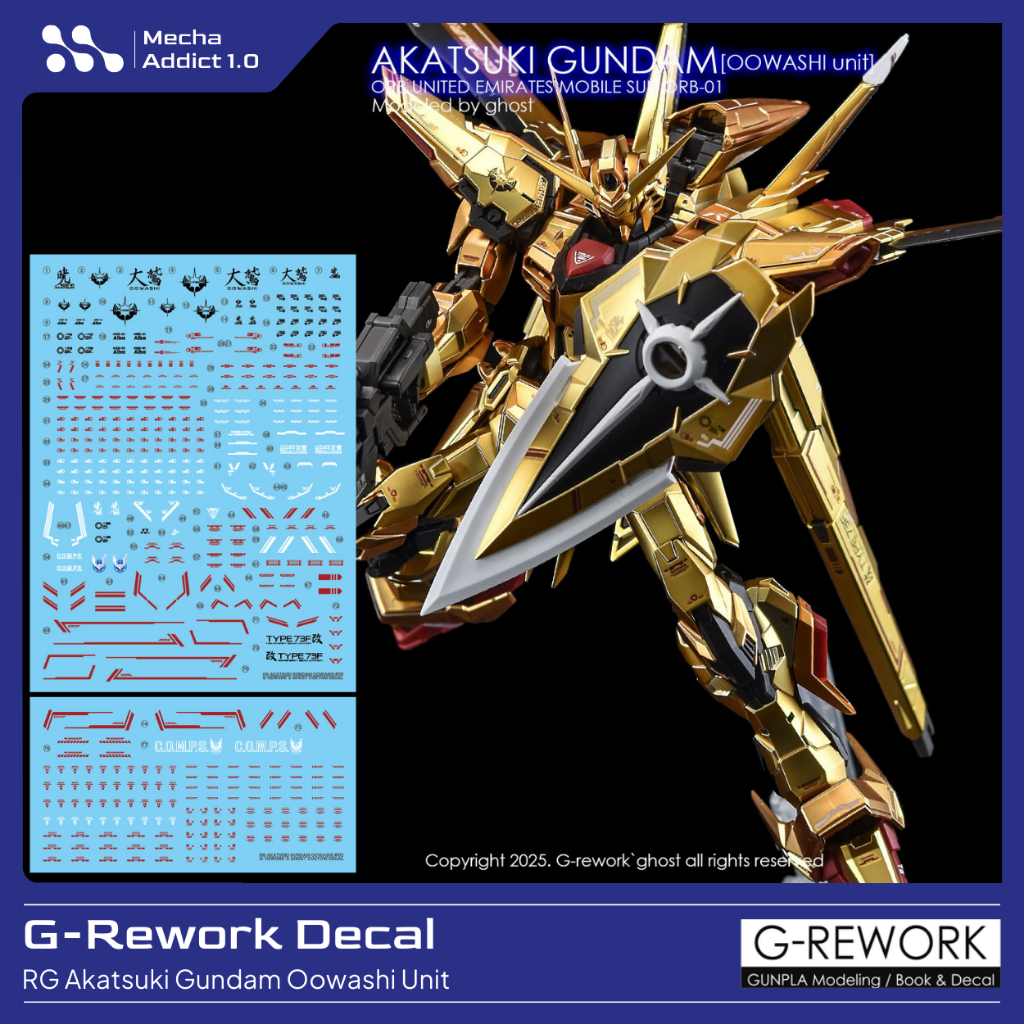 Jual Water Slide Decal RG Akatsuki Gundam Oowashi Unit by G-rework ...