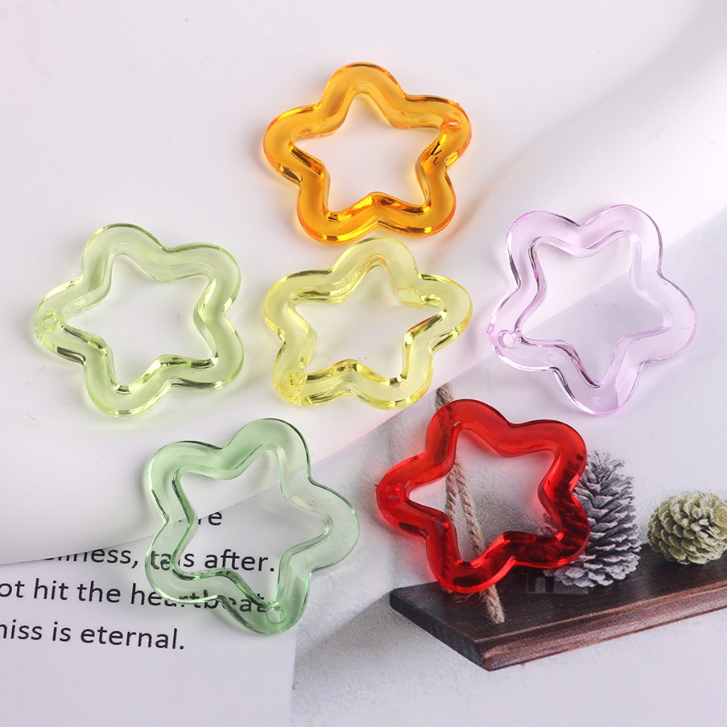 Jual 12 PCS Manik-manik Mote Charm CLEAR - Bunga Besar Flower Frame ...