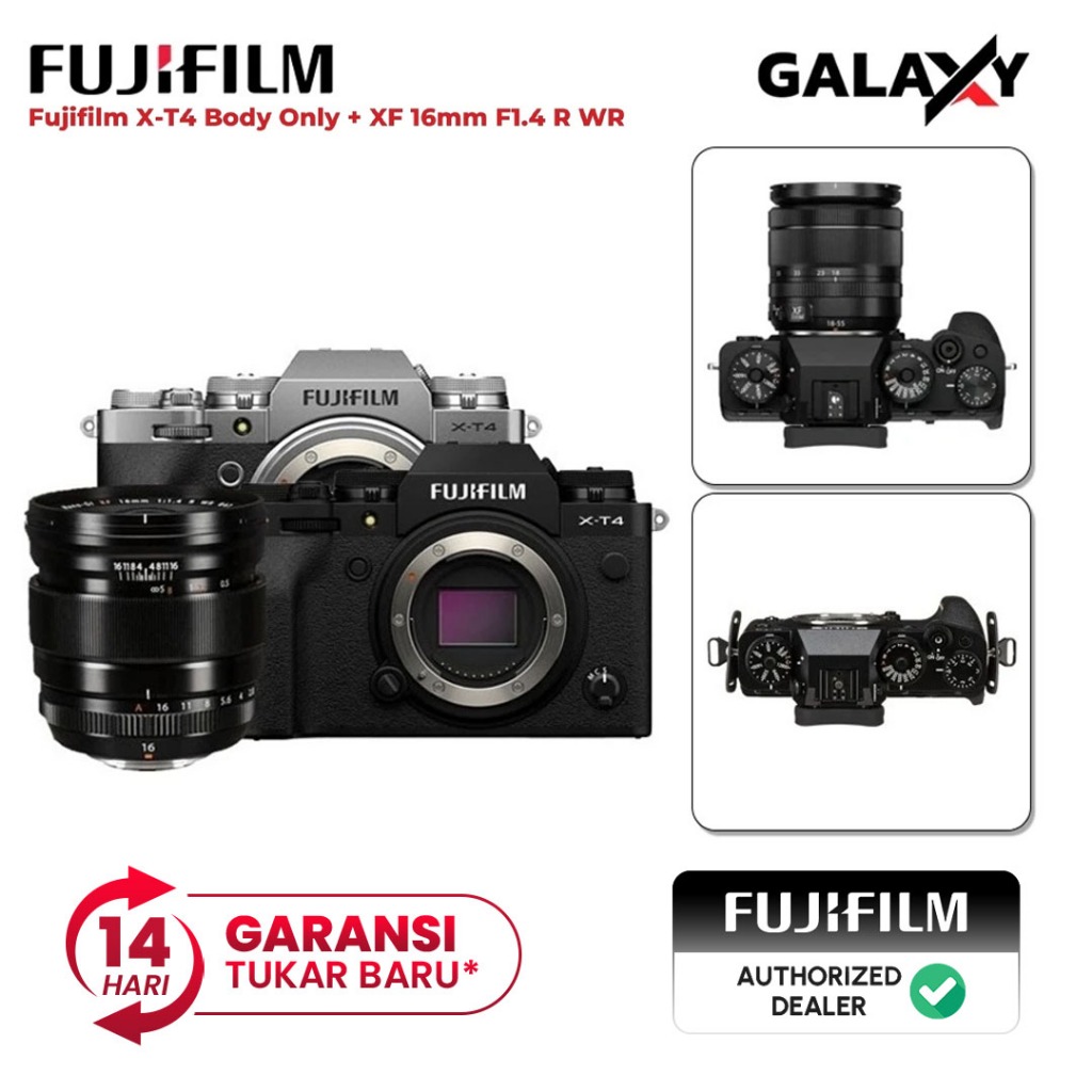 Jual Fujifilm X-T4 Body Only + XF 16mm F1.4 R WR Lens XT 4 XT4 Resmi ...
