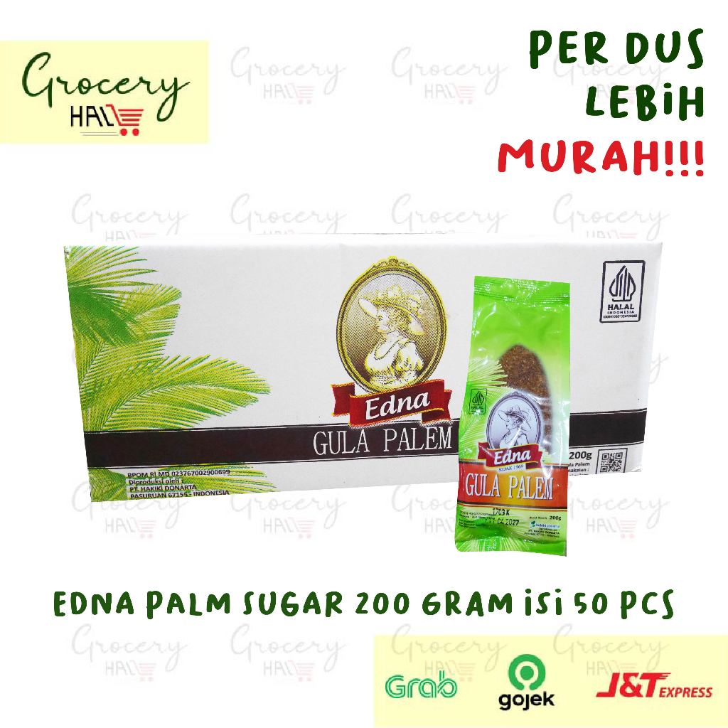 Jual [ HARGA DUS ] EDNA PALM SUGAR 200 GRAM - 1 DUS ISI 50 PCS | Shopee ...